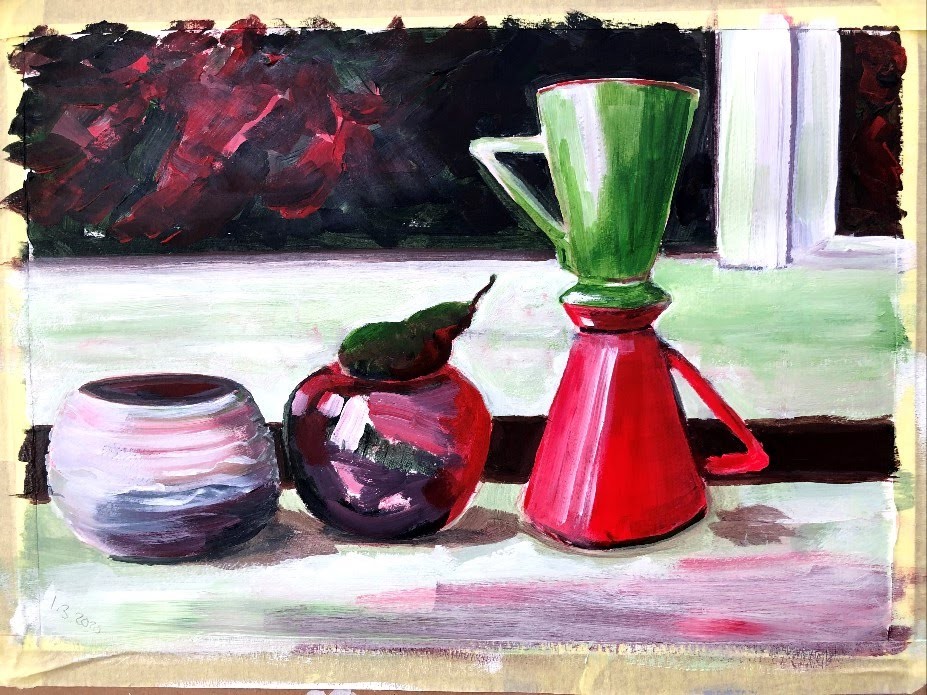 Part 2, project 3, exercise 4 – still life complementary colours ...